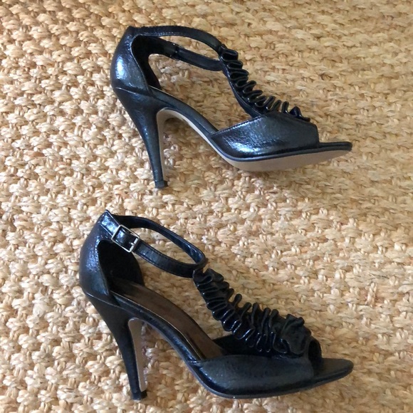 Pierre Dumas | Shoes | Pierre Dumas Black Heels With Ruffle | Poshmark